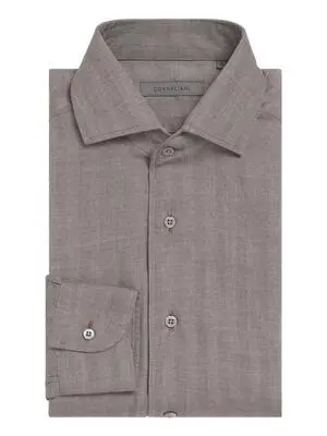 CORNELIANI Cotton-blend Herringbone Shirt
