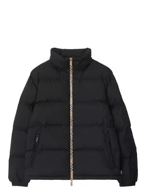 Burberry Down Checked-tape Puffer Jacket - Black
