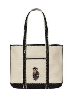Polo Ralph Lauren Polo Bear Small Canvas Shopper Tote - Ecru/black