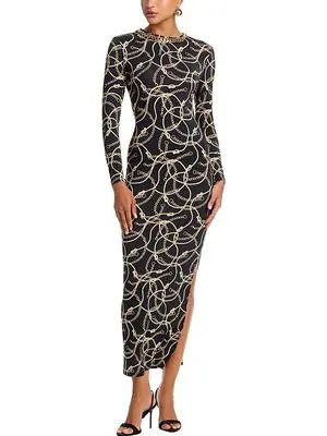 Generation Love Addison Chain Print Maxi Dress - Rope Chain Blk/gd