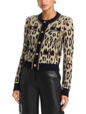Generation Love Selma Crewneck Cardigan Sweater - Leopard