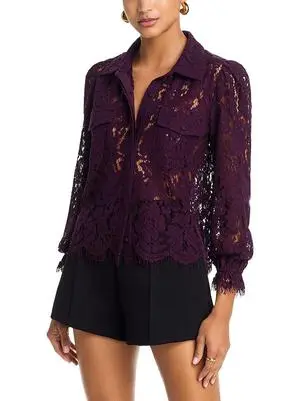 Generation Love Lina Lace Shirt - Eggplant