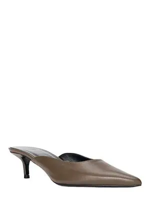 Staud Sebastian Kitten Heel Mules - Truffle