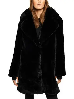 Sam. Marla Faux Fur Coat - Black