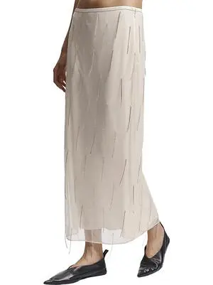 SAINT ART Billie Embellished Maxi Skirt - Ivory