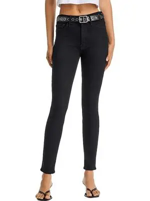 MOTHER High Waisted Looker Ankle Skinny Jeans - Nighty Night