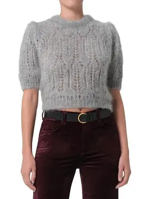 Citizens Of Humanity Odette Puff Sleeve Crewneck Sweater - Heather Gray