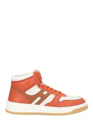 Hogan Leather High-top Sneakers - Rust