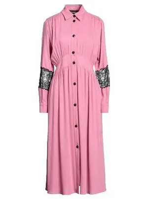 Moschino Midi Shirt Dress With Lace - Magenta
