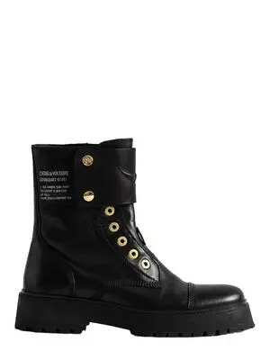 Zadig&Voltaire Joe Leather Combat Boots - Black