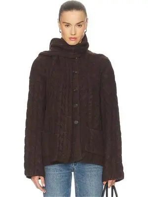 JOHN & JENN BY LINE Zaire Cardigan With Scarf - Espresso