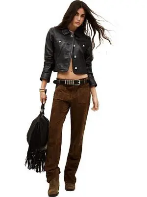 BA&SH Alexia Cropped Leather Jacket