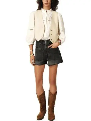 Ba&sh David Denim Shorts - Gray