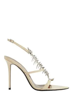 GIUSEPPE ZANOTTI Leather Sandals With Rhinestone Detail - Red