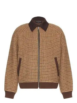 Central Park West Plaid Bomber Jacket - Chocolate