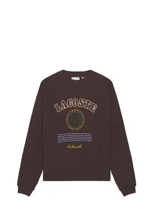 Lacoste Long Sleeve Loose Fit Sweatshirt - Port