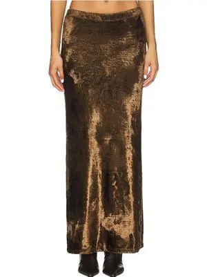 Lapointe Velvet Skirt - Brown