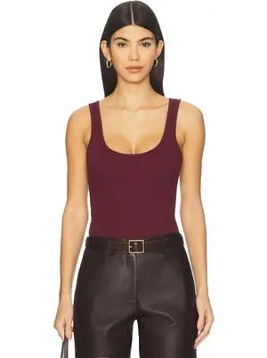 L'Agence Nica Scoop Neck Tank Bodysuit - Dark Port