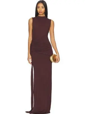MORE TO COME Stacie Maxi Dress - Dark Brown