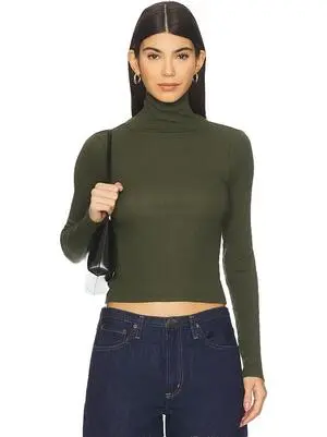 BOBI Crop Turtleneck Top - Hunter