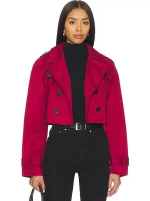 MORE TO COME Marja Cropped Trench - Burgundy