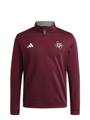 Adidas Texas A&m Aggies Coaches Elevated Quarter-zip - Team Maroon / White