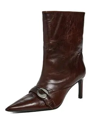 Coperni Ankle Heeled Belt Boots - Brown