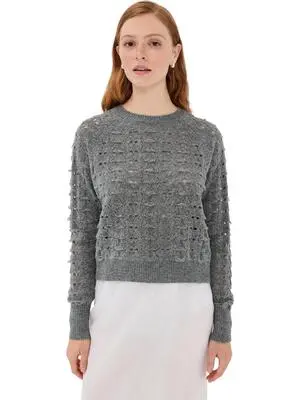 Cecilie Bahnsen Bidane Pullover Heritage Lace Knit - Light Grey