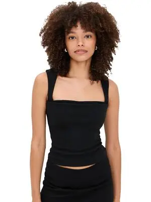 RUNAWAY THE LABEL Kody Square Neck Top - Black