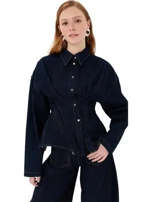 A.W.A.K.E. Mode A. W. A. K. E. Mode Rinse Wash Denim Shirt - Indigo Rinse Wash