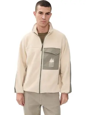 Maison Kitsuné Fleece Zip-up Jacket - Ecru