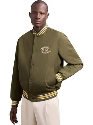 LES DEUX Tech Varsity Jacket - Olive Night