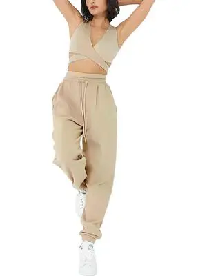 SQUATWOLF Criss-cross Sports Bra - Neutrals