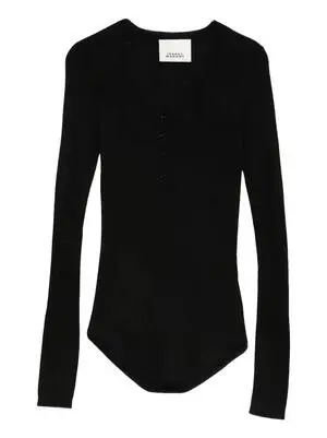 Isabel Marant Étoile Button-fastening Knitted Top - Black