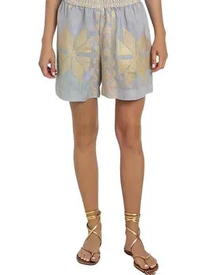 Greek Archaic Kori Elasticated-waistband Shorts - Grey