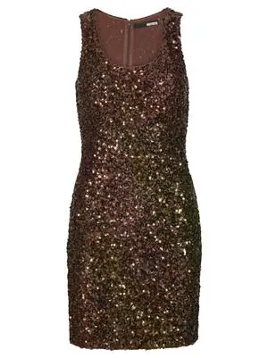 ROTATE BY BIRGER CHRISTENSEN Sequin-embellished Mini Dress - Brown