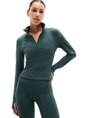Athleta Softluxe Half Zip - Pine Heather
