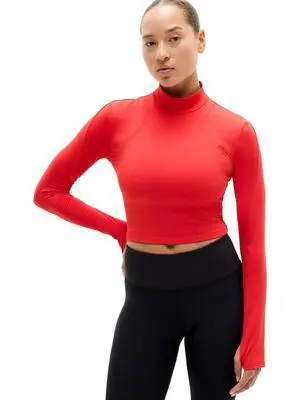 Athleta Summit Mesh Crop Top - Cardinal