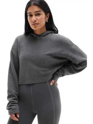 Athleta Waffle Knit Hoodie - Charcoal