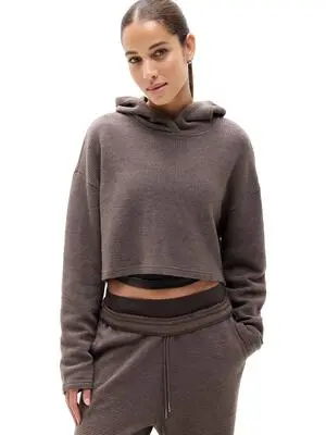 Athleta Tranquil Waffle Hoodie - Chocolate Brown Heather