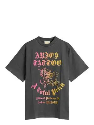 Aries Faded Tattoo Shop T-shirt - Black