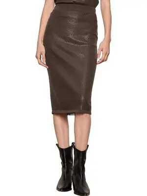 Sanctuary Sequin Knit Pencil Skirt - Ink