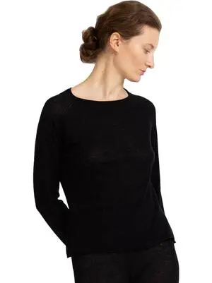 ALAS Merino Wool Sheer Top - Black