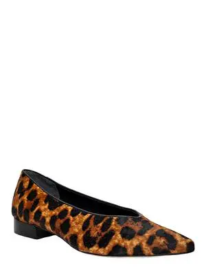 L'Agence Suzanne Pointed Toe Flat - Leopard Hair Calf