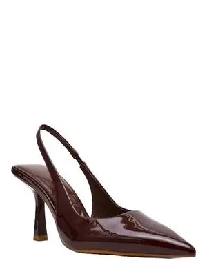 Anne Klein Pointed-toe Slingback Pumps - Mahogany Patent