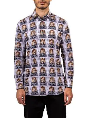 MACEOO Fibonacci Stretch Ascension 3319 Contemporary Fit Button-up Shirt - White