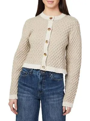 Habitual Crewneck Crop Cardigan - Oatmeal Heather Combo