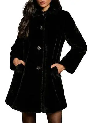 Coast Button-through Coat - Black