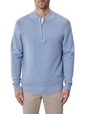 Robert Barakett Gellar Half Zip Sweater Light Blue