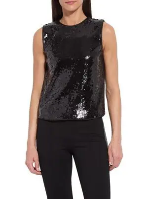 Lyssé Adaline Sequin Shell Top - Black Sequin
